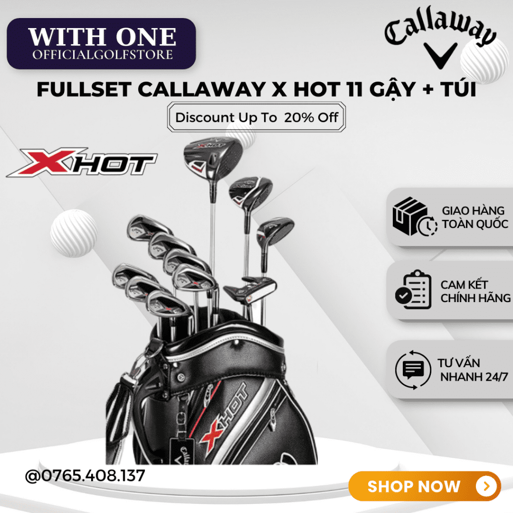 Bộ gậy golf Nam Callaway X Hot Graphite (11 Gậy+túi) - withonegolf.com