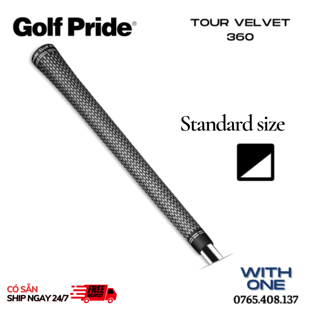 Tay nắm gậy Golf Pride TOUR VELVET 360 Standard (White) - withonegolf.com