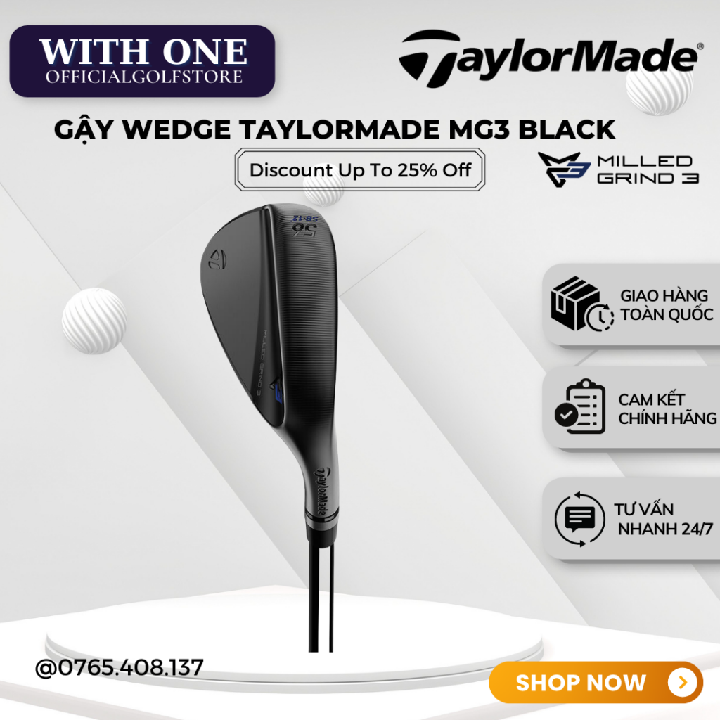 Gậy golf Wedge TAYLORMADE MG3 Black - withonegolf.com