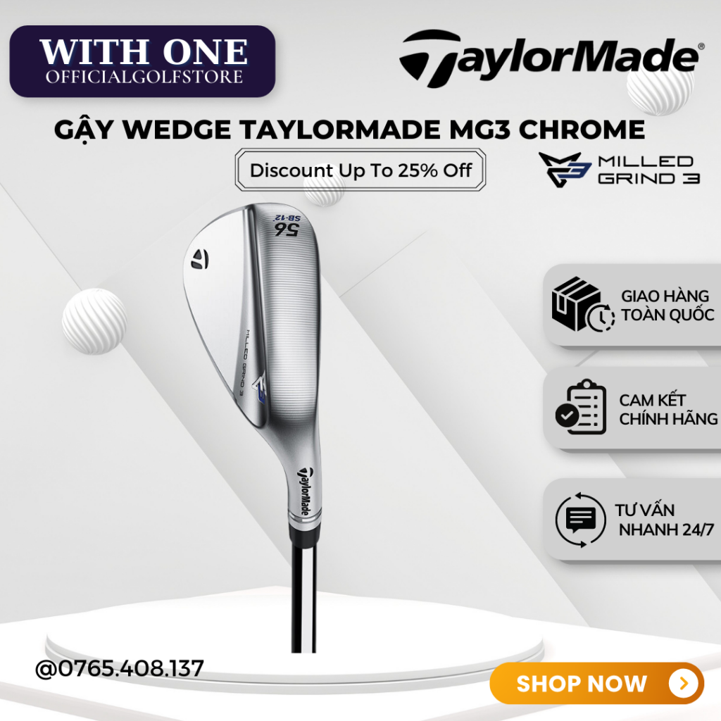 Gậy golf Wedge TAYLORMADE MG3 CHROME - withonegolf.com