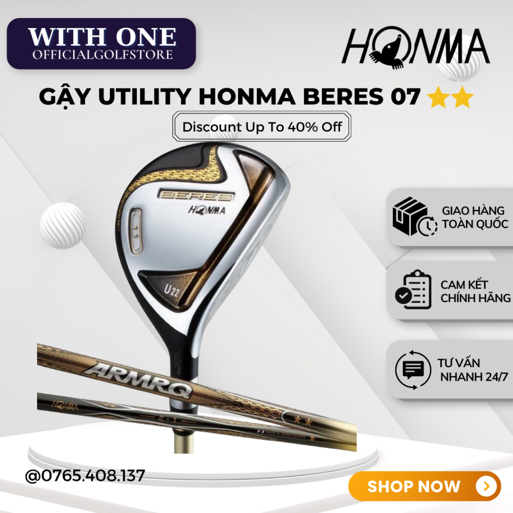 Gậy golf Utility HONMA BERES 07 2 Sao [2020] - withonegolf.com