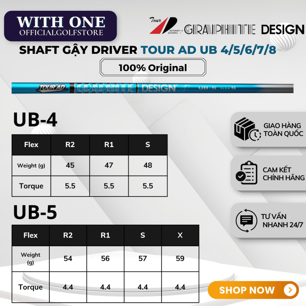 Shaft gậy golf Driver TOUR AD UB - withonegolf.com