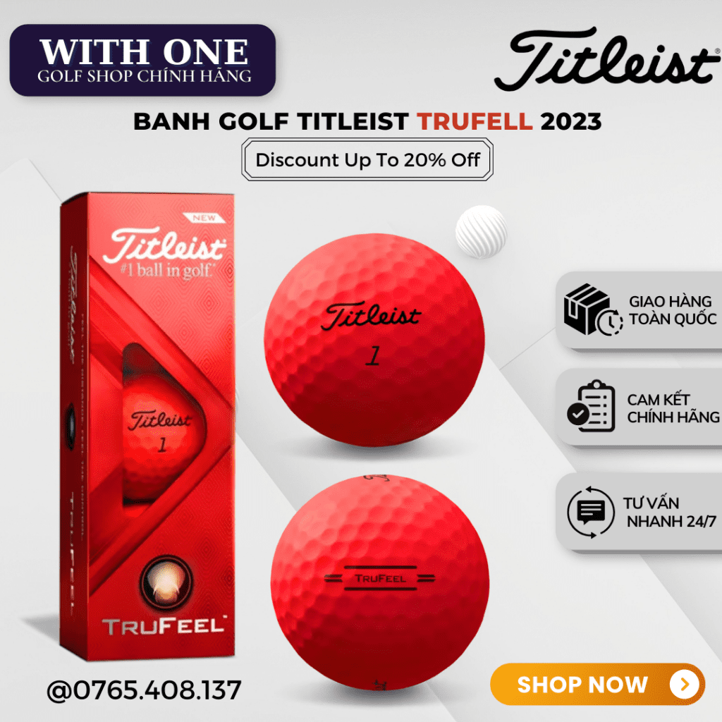 Banh golf TITLEIST TRUFEEL MATTE RED [2023] - withonegolf.com