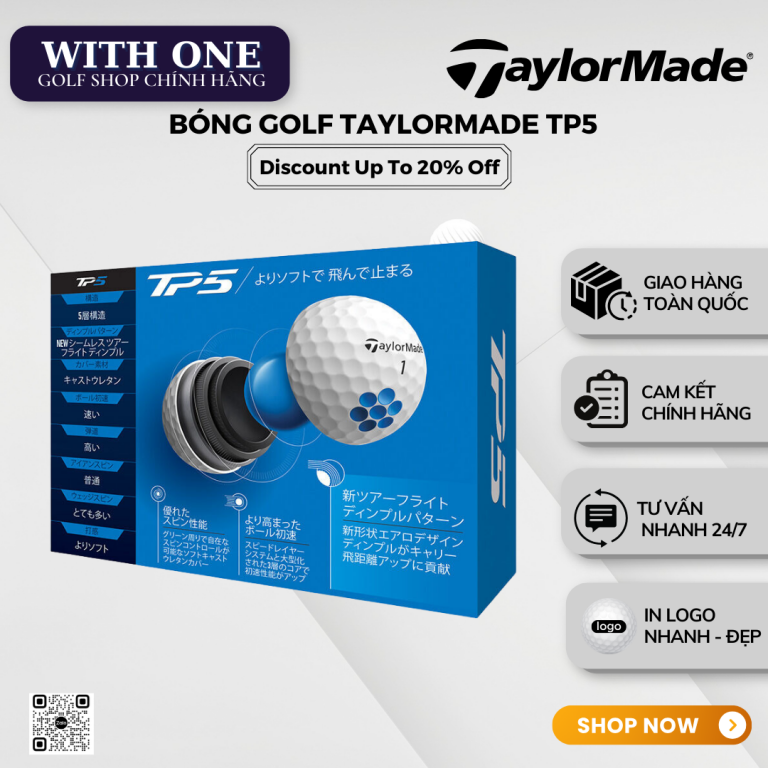 Banh golf Taylormade TP5 [2023] - withonegolf.com