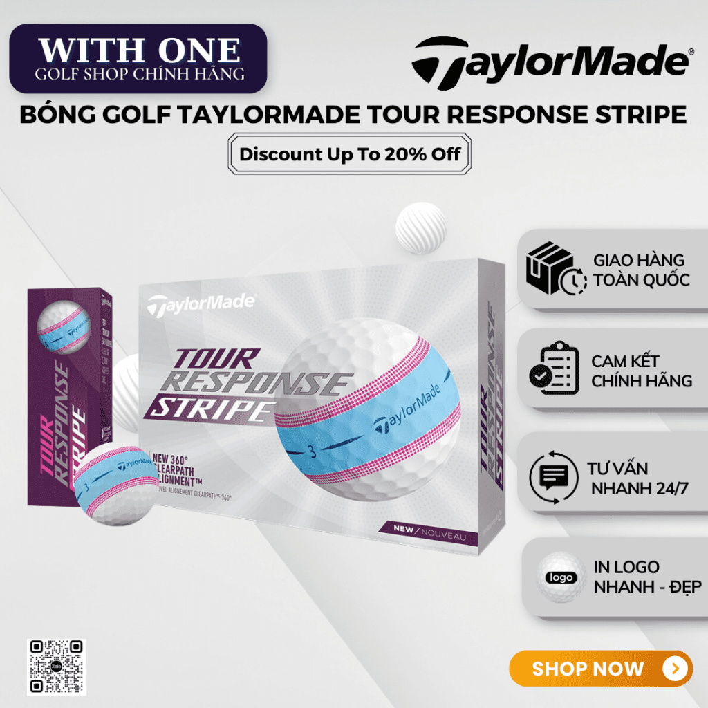 Banh golf Taylormade TOUR RESPONSE STRIPE - withonegolf.com