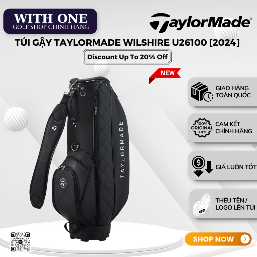 Túi gậy TAYLORMADE WILSHIRE Caddy Bag 2024 (U26100) - withonegolf.com